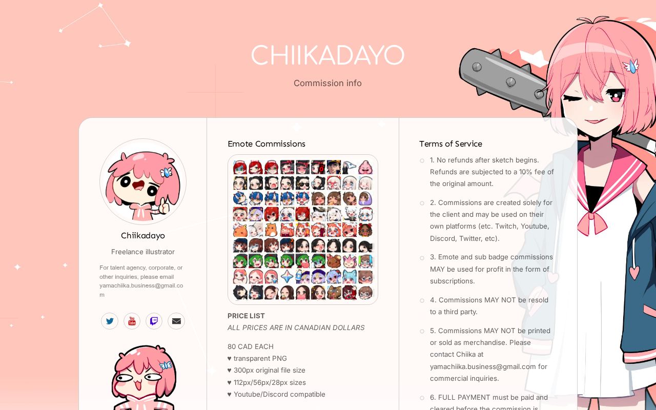 Chiika's commissions